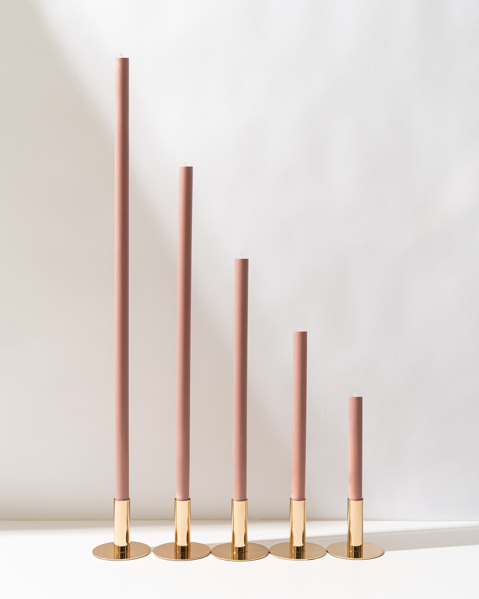 Dusty Rose Pink Dinner Candles by Hall of Flame